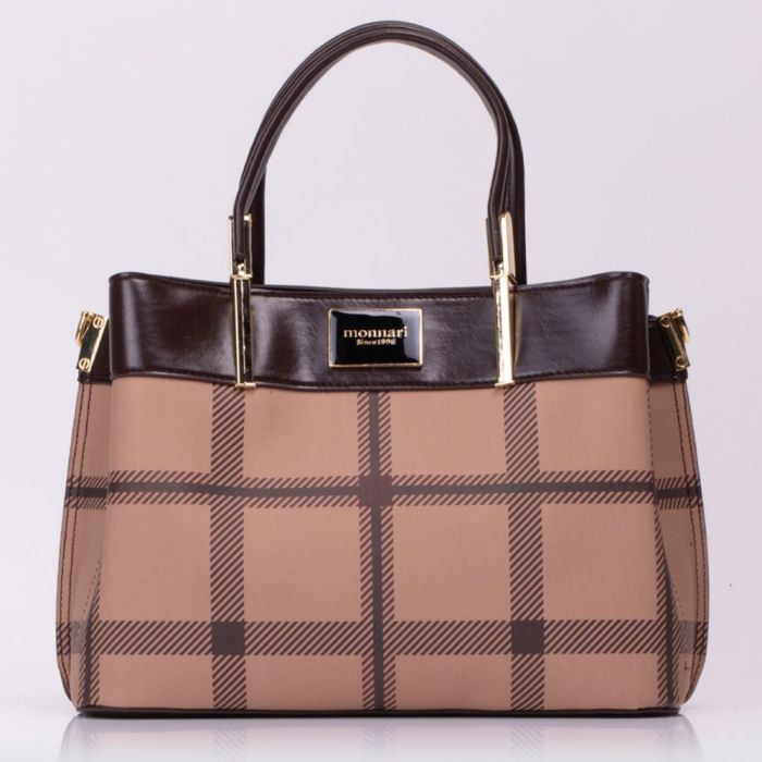 Torebka damska Monnari klasyczna mała w kratę brązowa | Nowości Trendy \ Torebki na co dzień ...